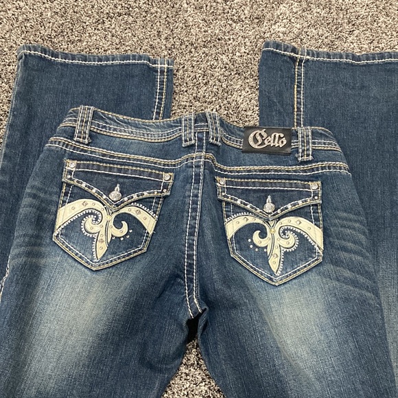 Cello | Jeans | Cello Embroidered Pocket Dark Denim Jeans | Poshmark